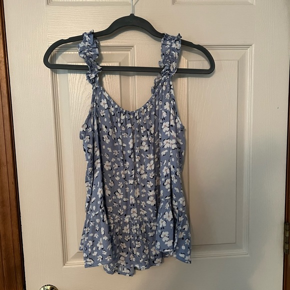 Sim & Sam | Tops | Sim Sam Blue Floral Tank Top | Poshmark